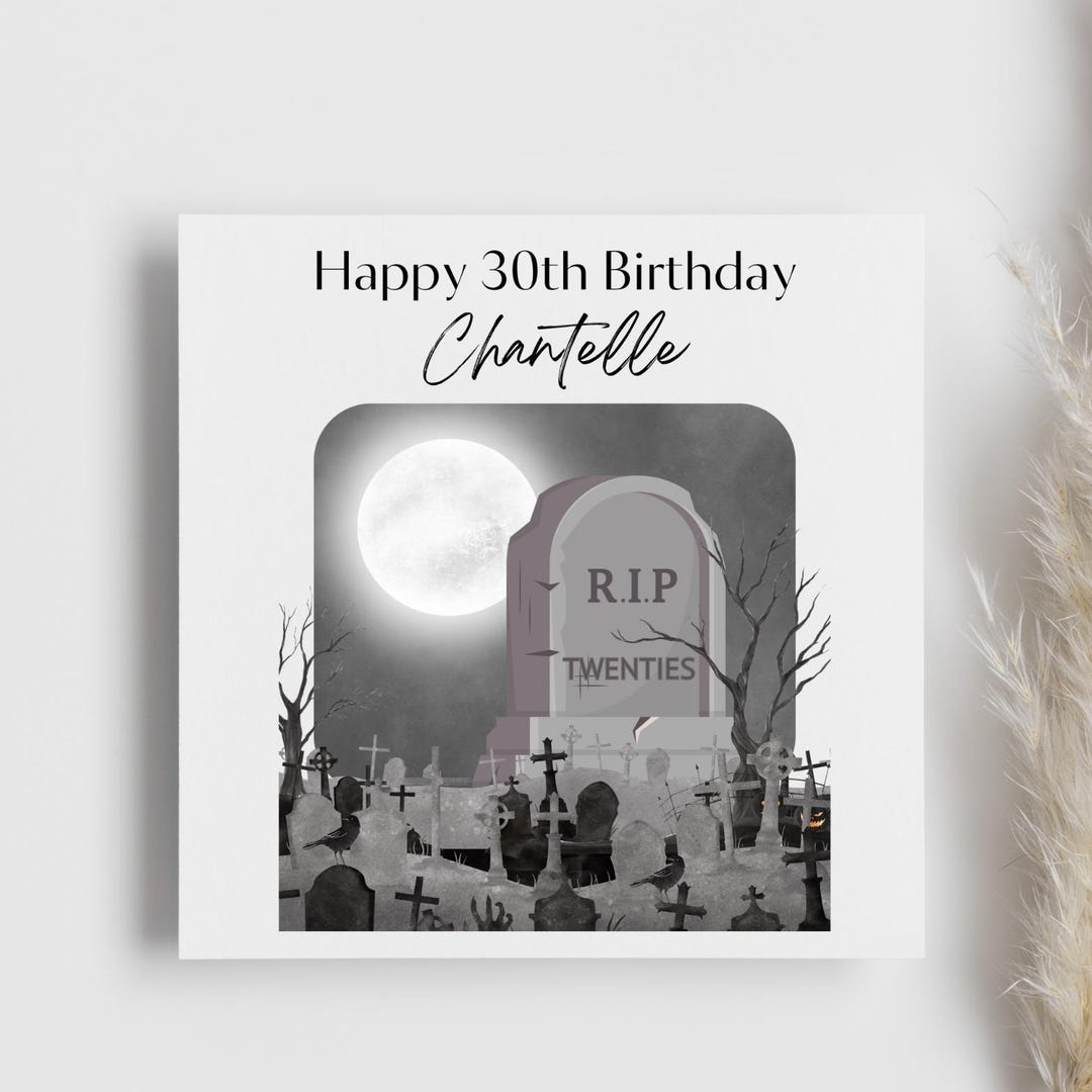 RIP Twenties 30th Birthday Card, Personalised Birthday Card, 30 Years ...