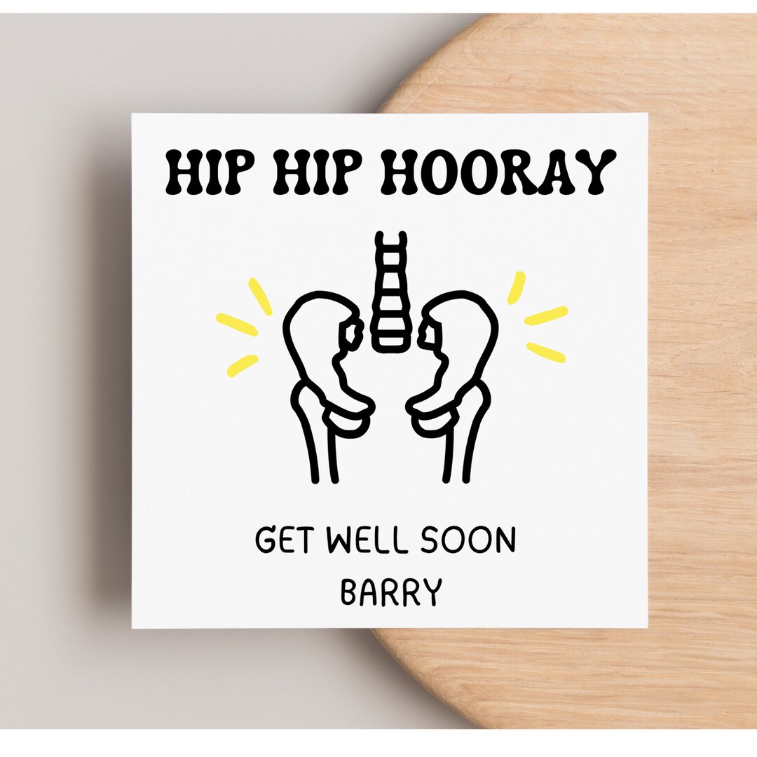 Hip Hip Hooray Operation Get Well Soon Card, New Hip, Hospital Surgery ...