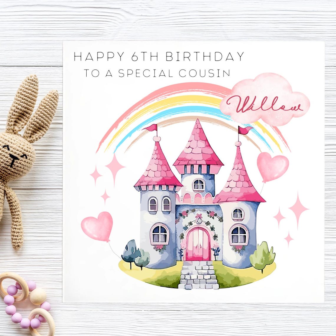 Cousin 6th Birthday Princess Castle Card, Cousin Sixth Birthday Card ...