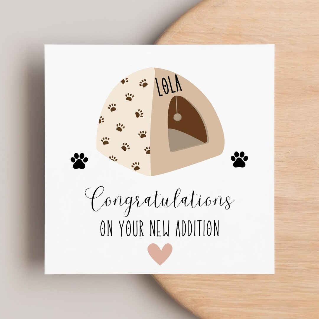 New Kitten/cat Congratulations Card, Adopted Kitten Card, New Cat Card ...