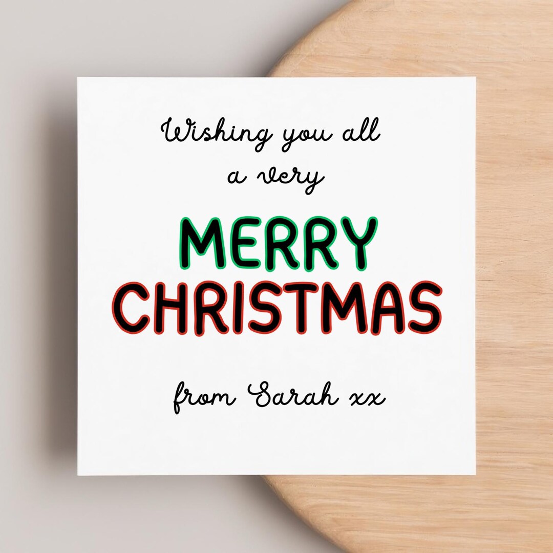 Wishing You All A Merry Christmas Card, Personalised Colleague Card ...