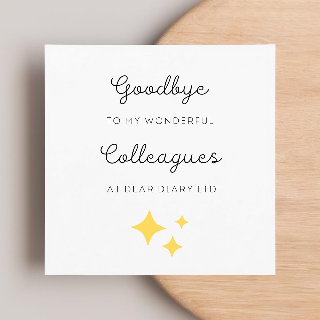 Goodbye to My Colleagues Card, Personalised Leaving Card, Co-workers ...