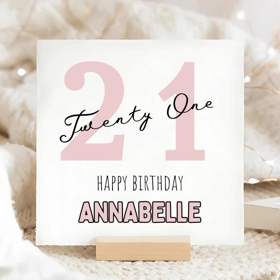 Happy 21st Personalised Birthday Card, Turning 21 Card, Twenty-first ...