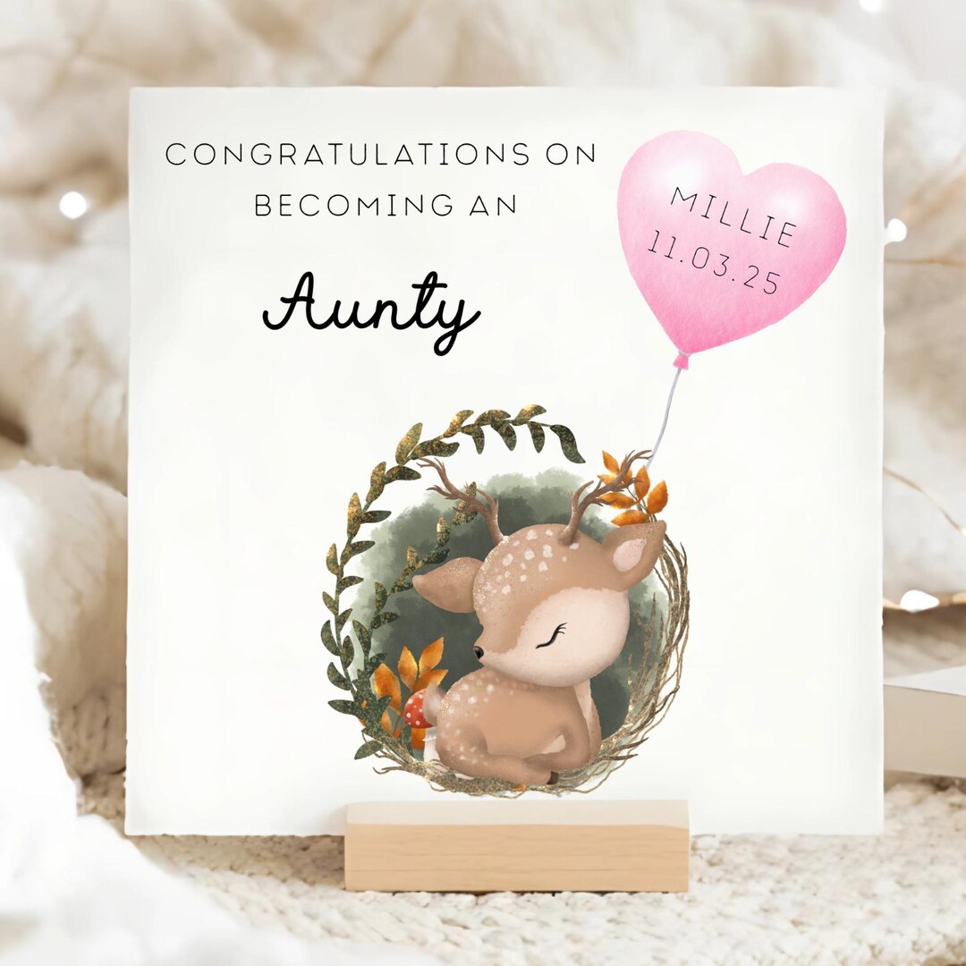 New Aunty Congratulations Card, Personalised New Baby Niece Card, You ...