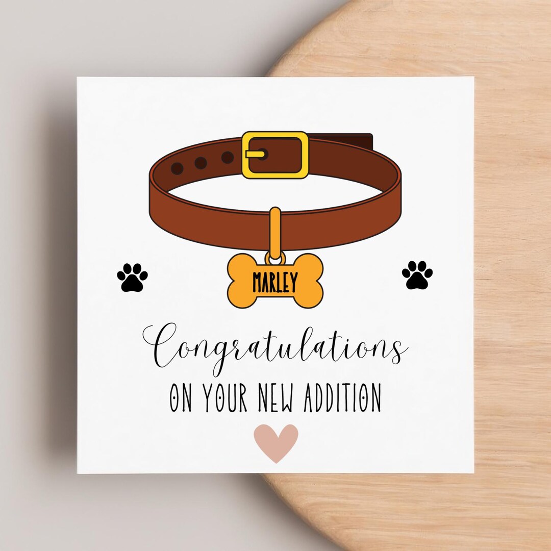 New Puppy/dog Congratulations Card, Personalised New Addition Card, Dog ...