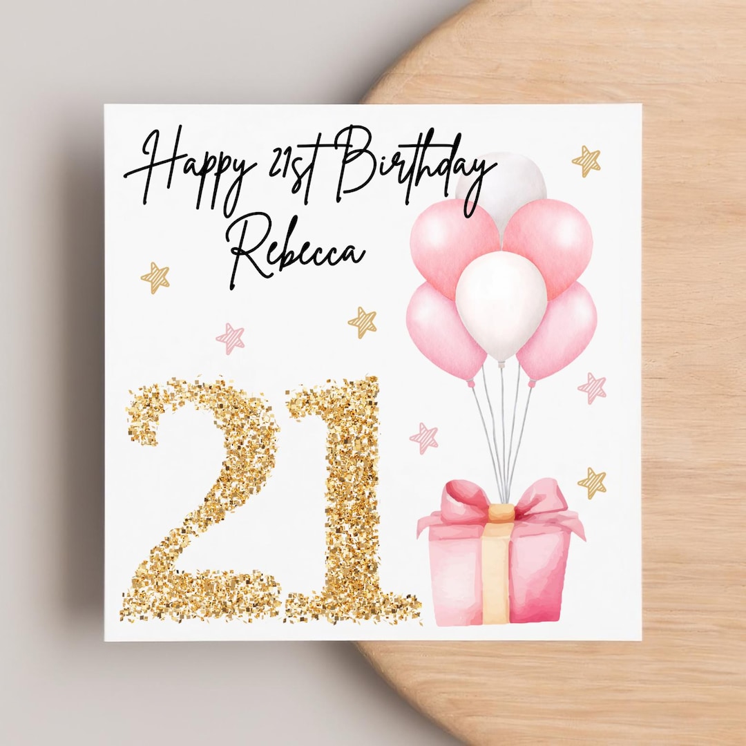 Happy 21st Birthday Personalised Card, Twenty-one Card, Happy Birthday ...
