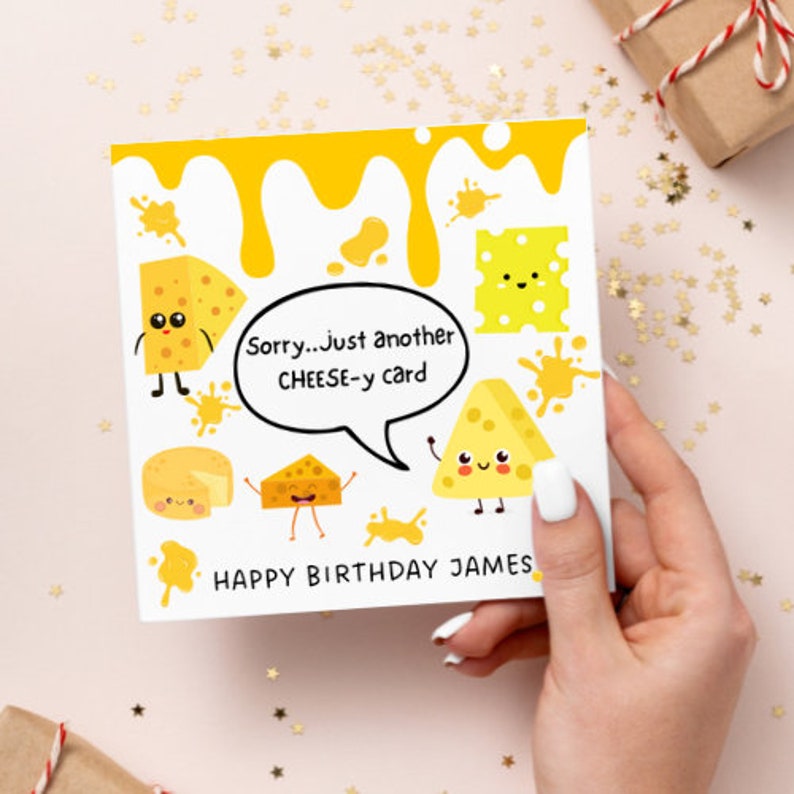 Personalised CHEESE-Y Birthday Card | Cheese Lover Card | Funny Cheese ...