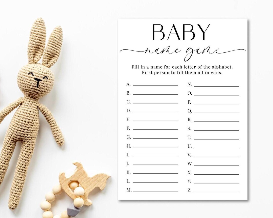 Baby Name Game, Baby Shower Name Game, Baby Shower Games Printable ...