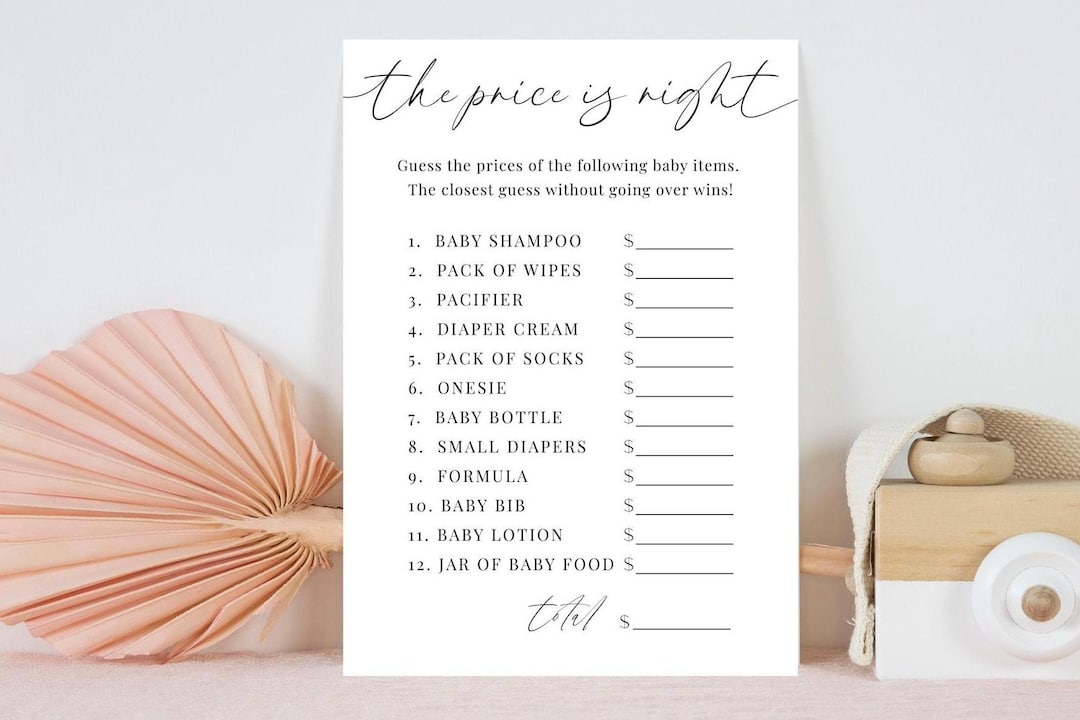 Baby Price is Right Game, Baby Shower Price is Right, Baby Shower Games ...
