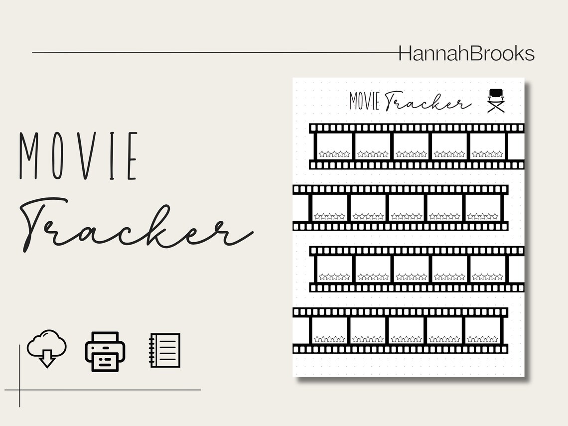 Movie Tracker, Printable Bullet Journal Movie Tracker - Etsy Canada