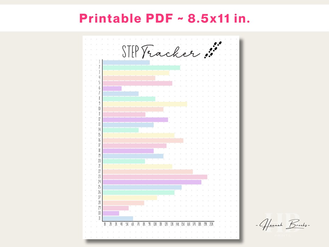 Step Tracker, Printable Bullet Journal Step Tracker - Etsy