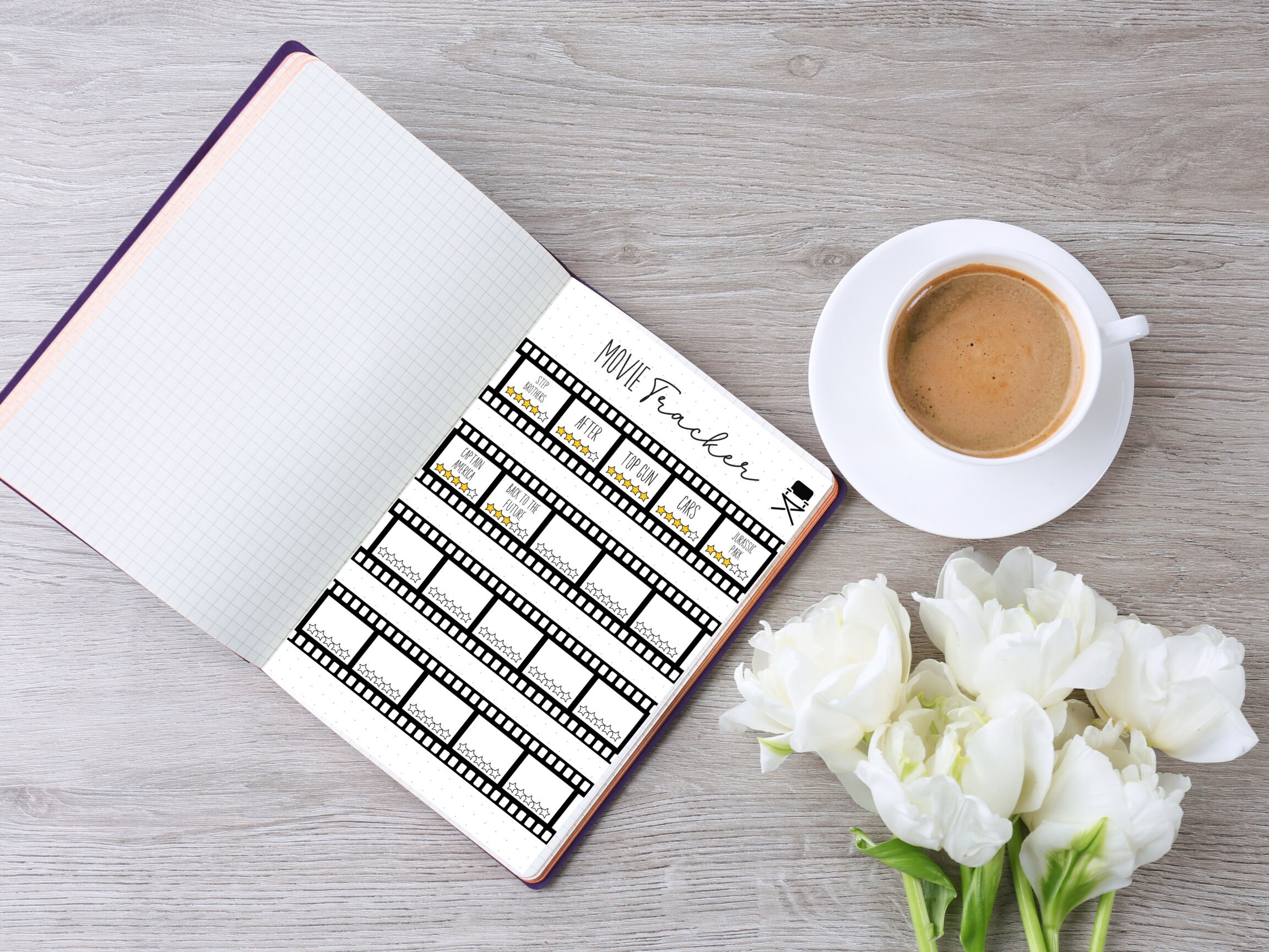 Movie Tracker, Printable Bullet Journal Movie Tracker - Etsy