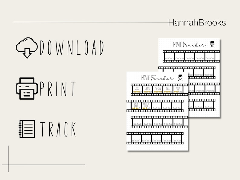 Movie Tracker, Printable Bullet Journal Movie Tracker - Etsy