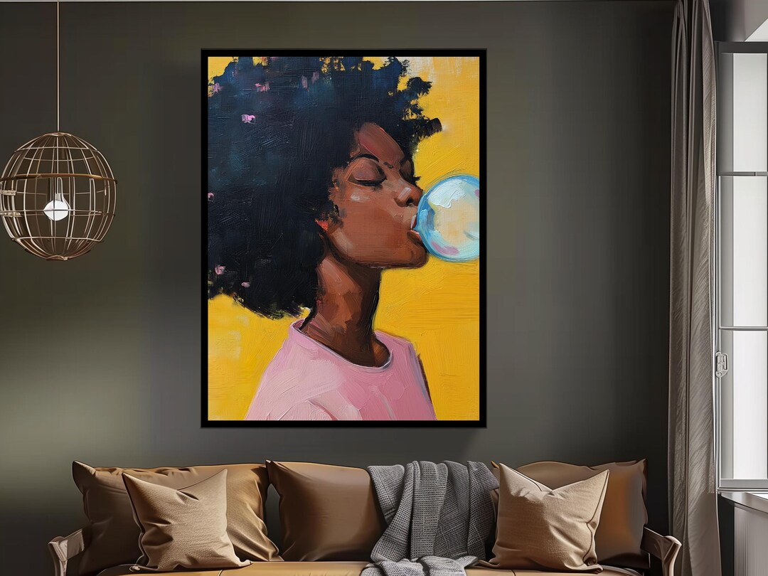 Bubble & Fro -black Girl Bubbles and Magic, Black Playful Art and ...