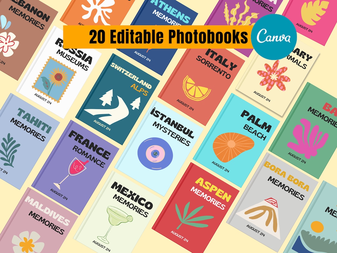 20 Travel Photobook Canva Template Bundle Full Editable Printable Photo ...