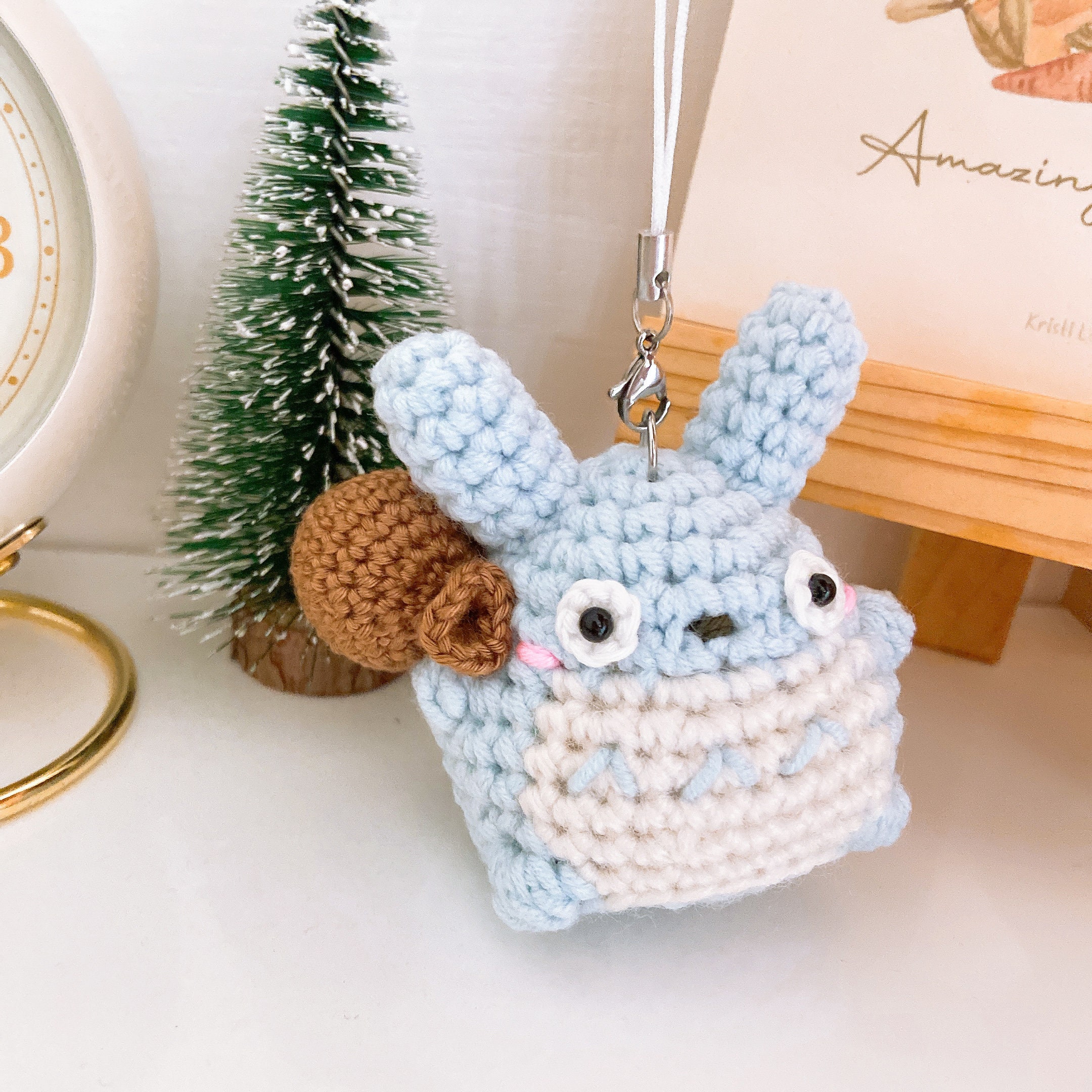 Handmade Totoro Amigurumi Crochet Key Chain, Phone Charm, Bag Charm ...