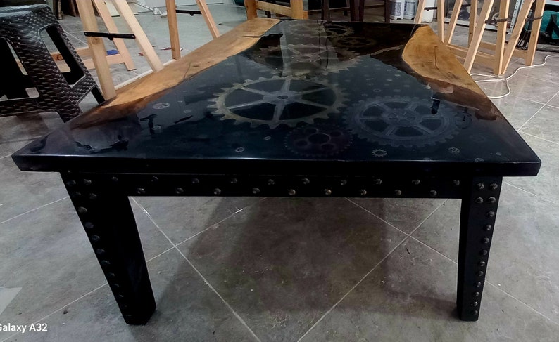 Resin Table With Gears - Etsy