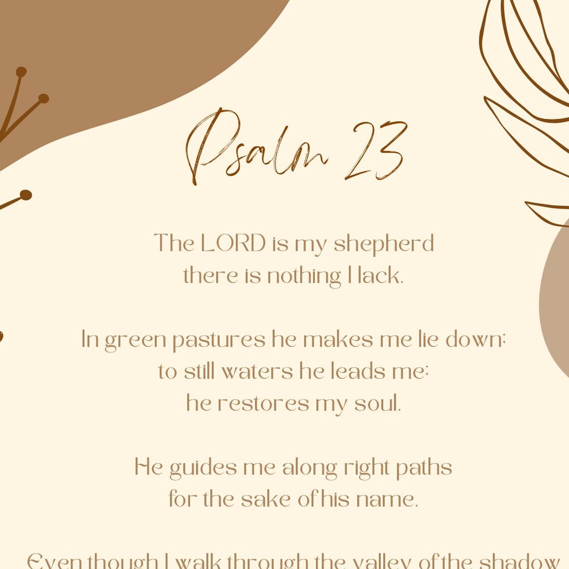 Psalm 23 Digital Print - Etsy