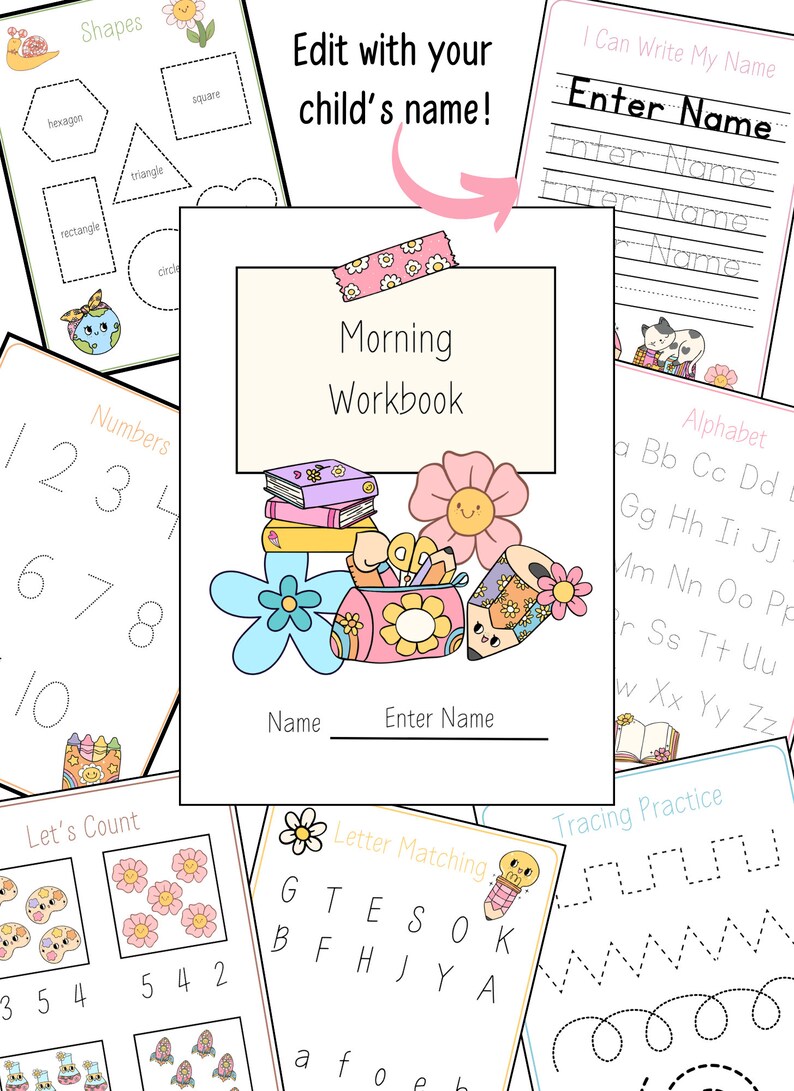 Groovy Preschool/kindergarten Morning Workbook - Etsy