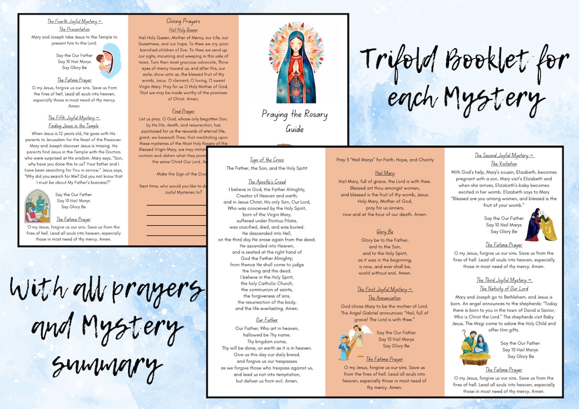 Praying the Rosary Guide Booklet | Guide for Rosary | Kids Guide for ...