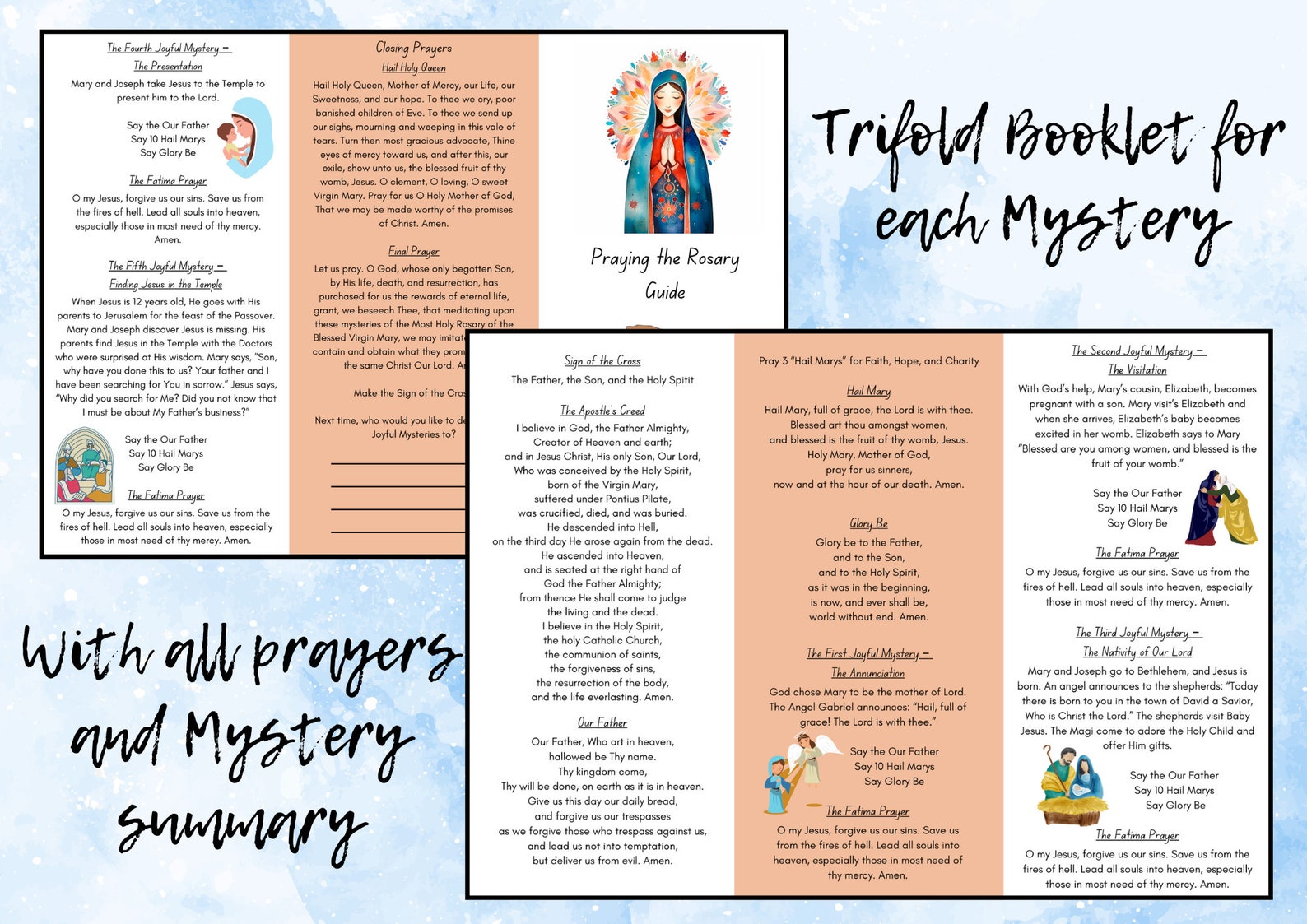 Praying the Rosary Guide Booklet | Guide for Rosary | Kids Guide for ...
