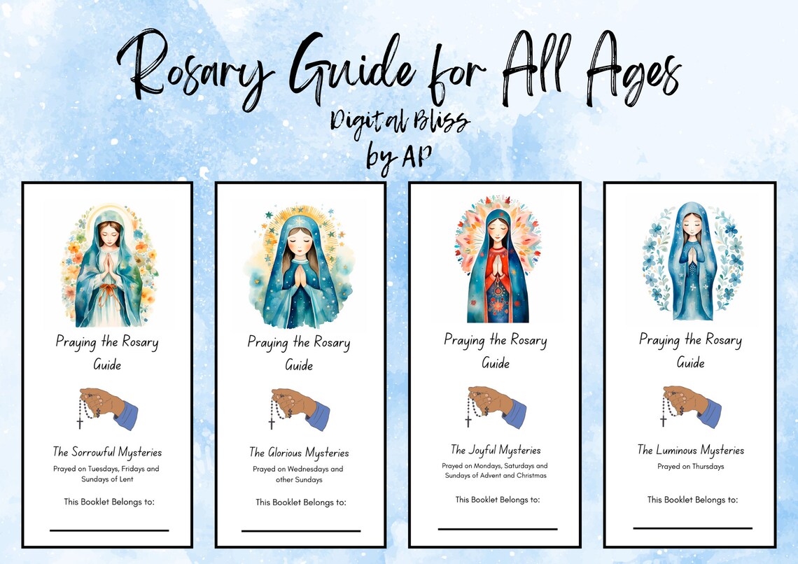 Praying the Rosary Guide Booklet | Guide for Rosary | Kids Guide for ...