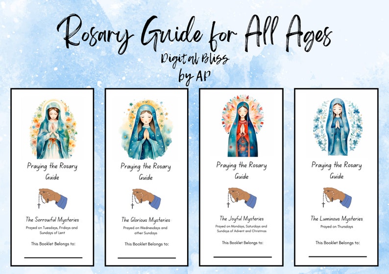 Praying the Rosary Guide Booklet | Guide for Rosary | Kids Guide for ...