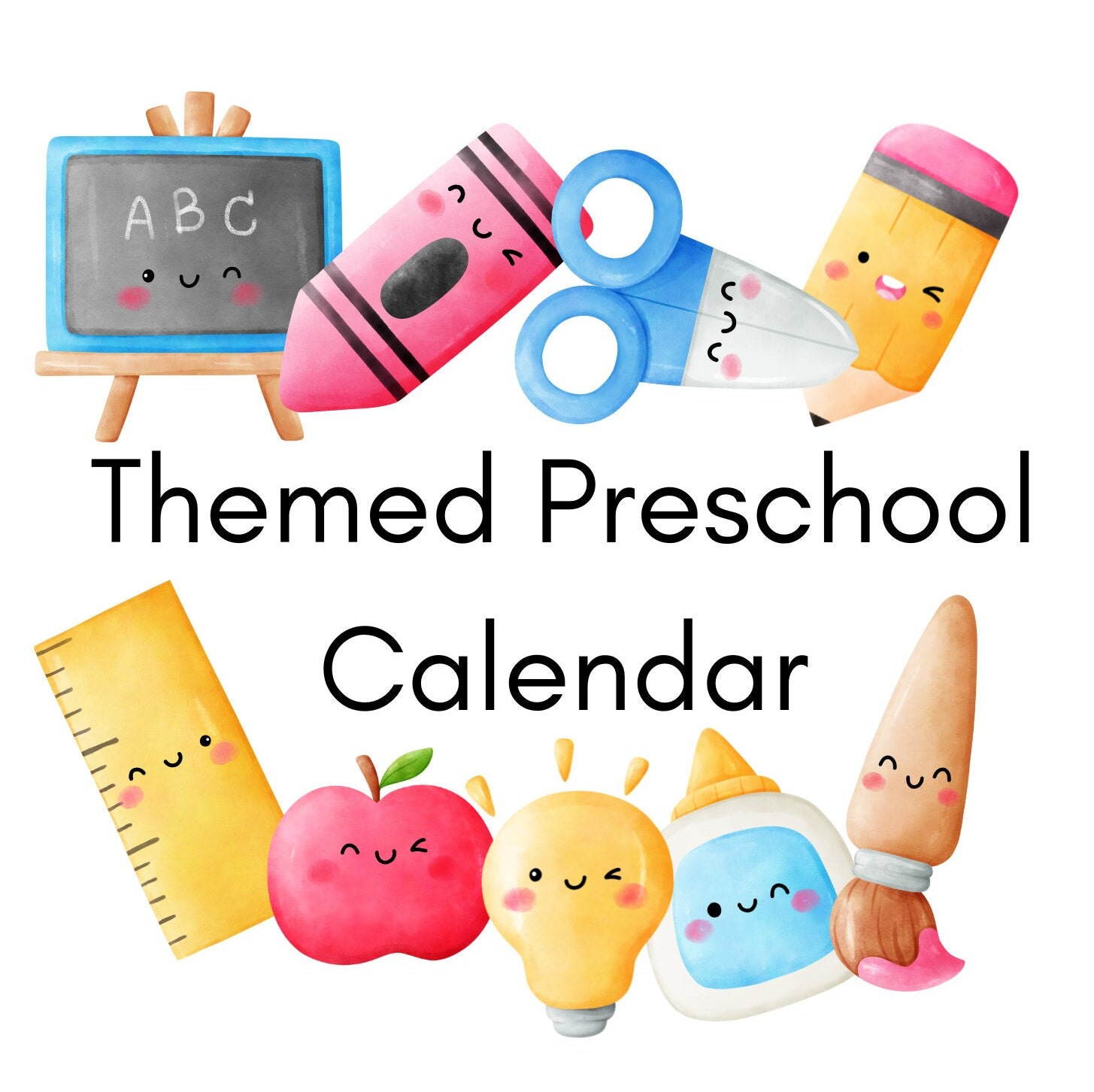 Themed Preschool Calendar, Home Schooling, Calendar - Etsy