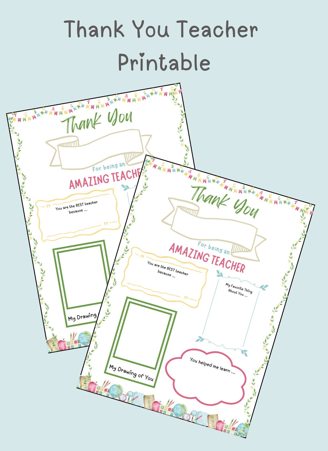 Thank You Teacher Printable | Teacher Appreciation Printable | Teacher ...