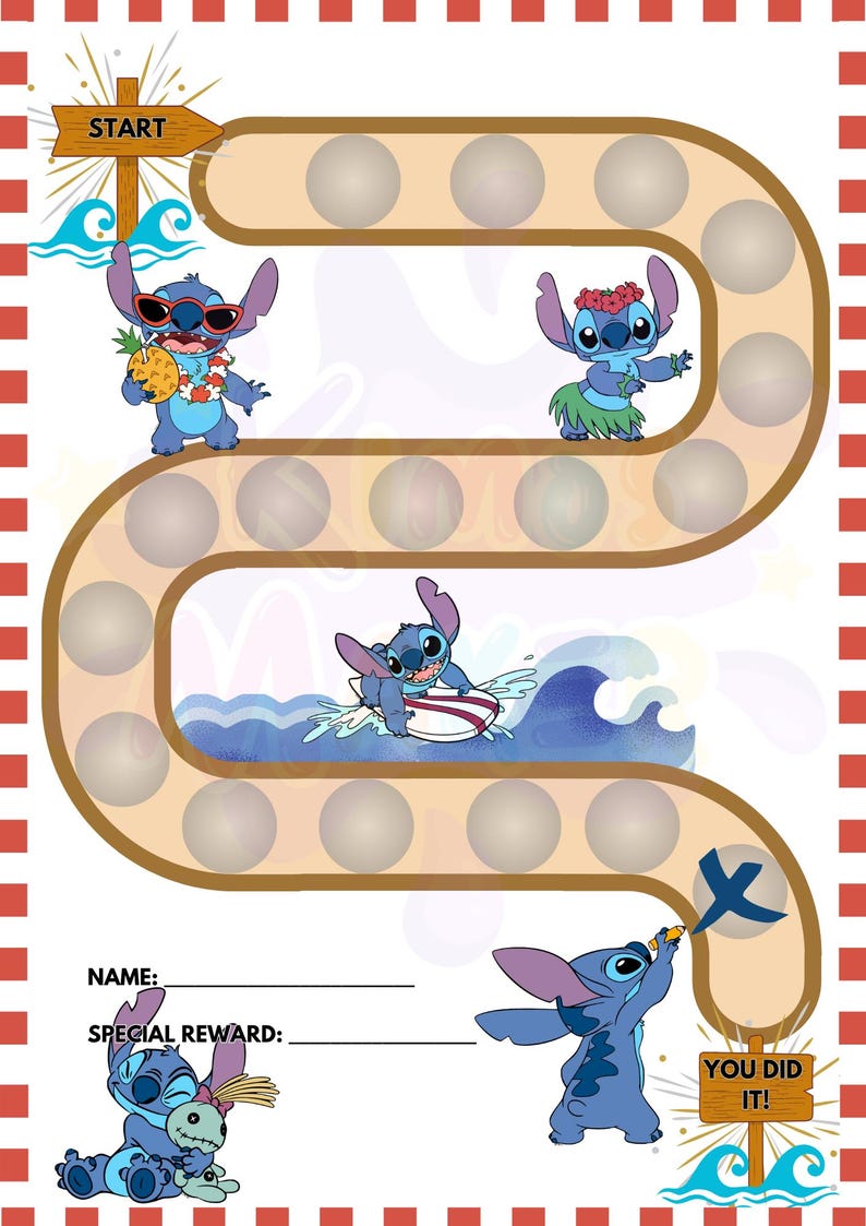 Stitch Reward/potty Training Template - Etsy