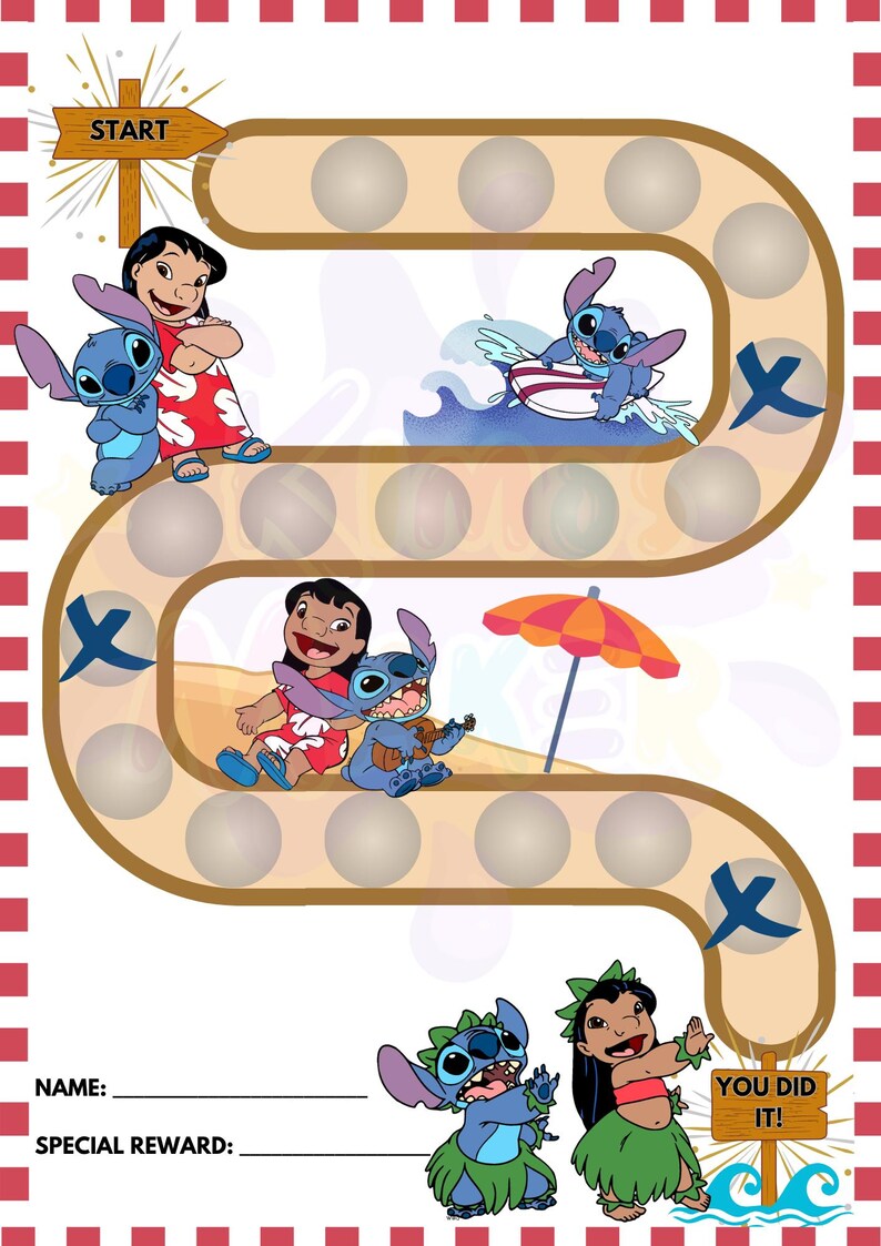 Lilo & Stitch Reward/potty Training Template - Etsy