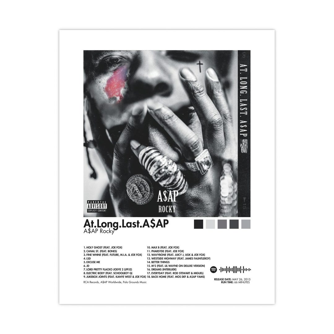 At.long.last.asap Poster | ASAP Rocky Album Art Print | Psychedelic Hip ...