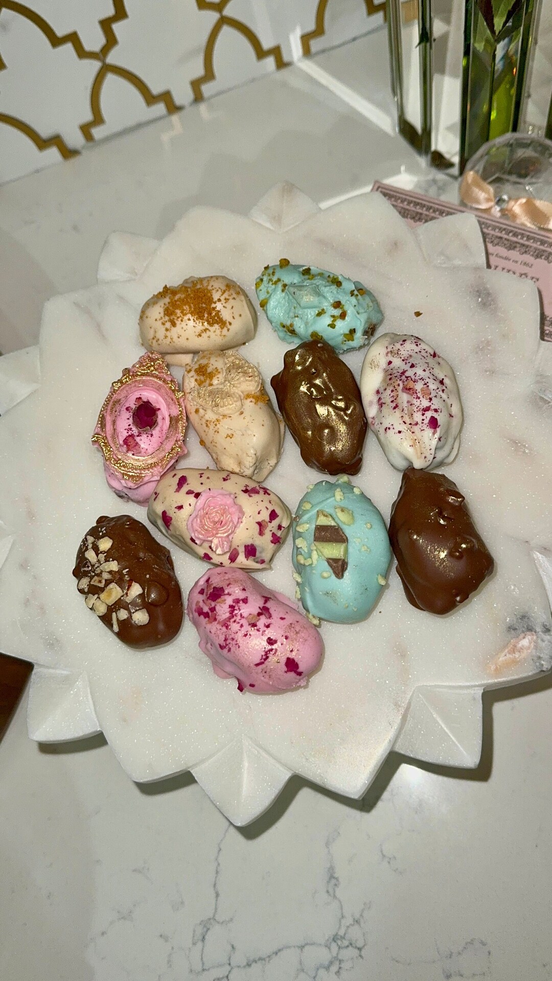 Gourmet Stuffed Chocolate Covered Dates Gourmet Dates Fancy Dates Eid ...