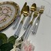 Gold Acrylic Handle Diamond Shape Flatware Cutlery Acrlic Cutlery ...