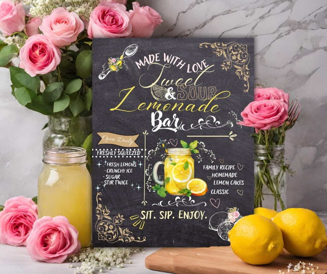 Printable Lemonade Sign Ready to Print Chalkboard Lemonade Sign ...