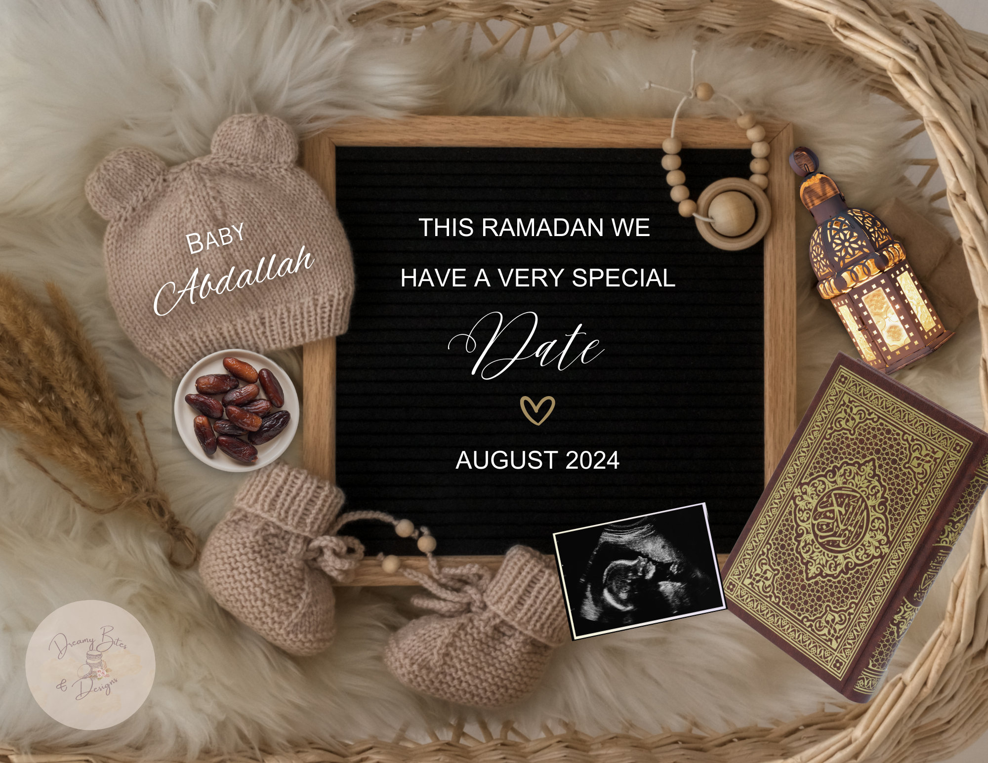 Arabic Pregnancy Announcement Digital Muslim Ramadan Pregnancy ...