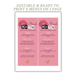 Girl's Night Printable Menu Mean Girls Menu Valentine's Party Menu ...