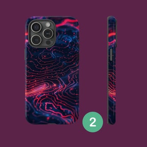 Bioluminescent Topography Phone Case for iPhone 15 14 13 12 11 SE X 8 ...