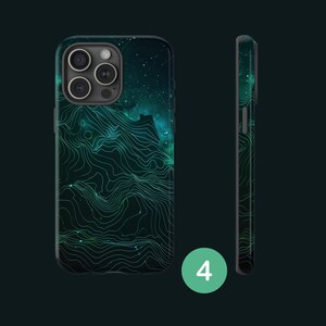 Bioluminescent Topography Phone Case for iPhone 15 14 13 12 11 SE X 8 ...