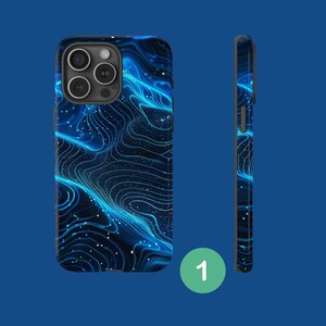 Bioluminescent Topography Phone Case for iPhone 15 14 13 12 11 SE X 8 ...