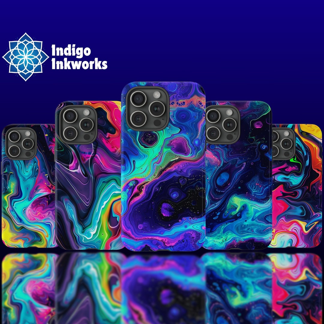 Blacklight Neon Phone Case for Her iPhone 15 14 13 12 11 SE X 8 Mini ...