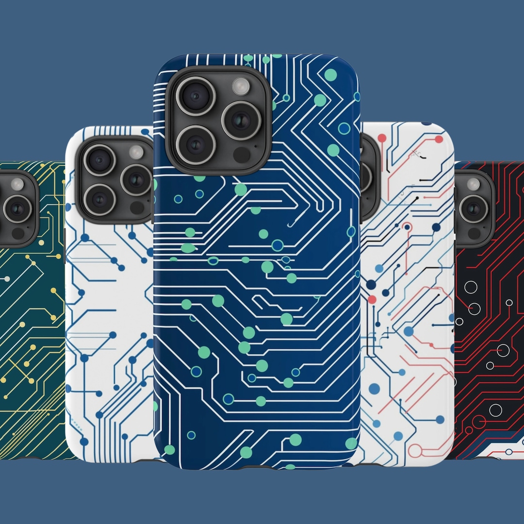 Circuit Board Phone Case Gift for Him iPhone 15 14 13 12 11 X 8 Mini ...