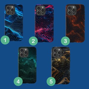 Bioluminescent Topography Phone Case for iPhone 15 14 13 12 11 SE X 8 ...