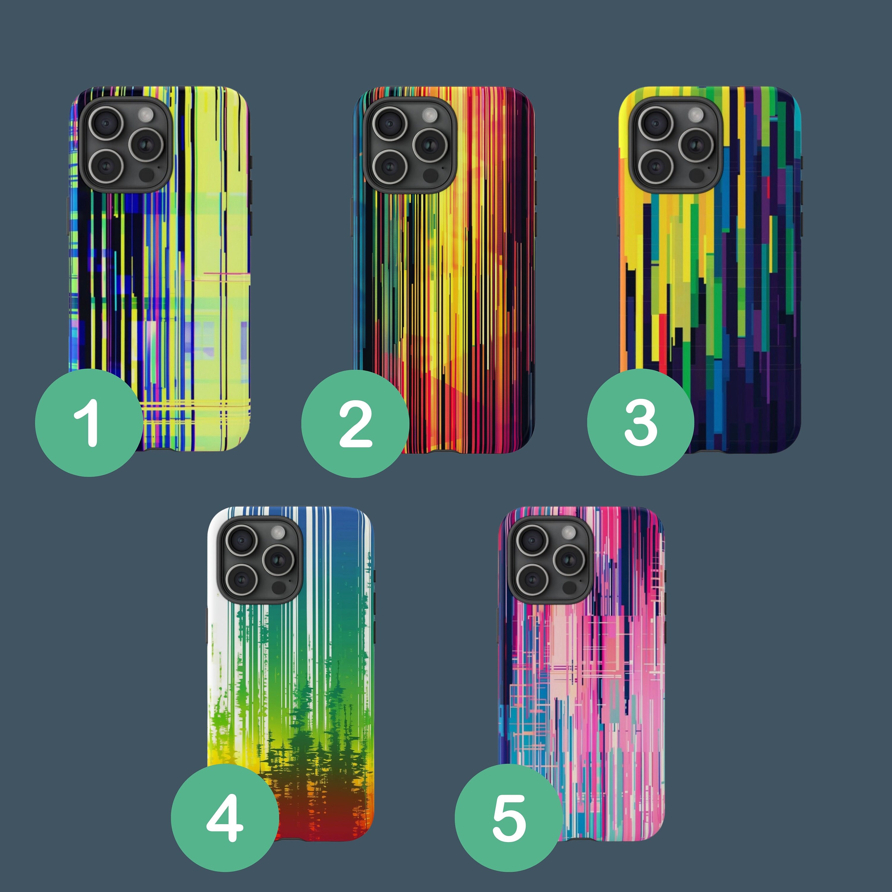 Rainbow Barcode Pattern Phone Case for iPhone 15 14 13 12 11 X 8 Mini ...