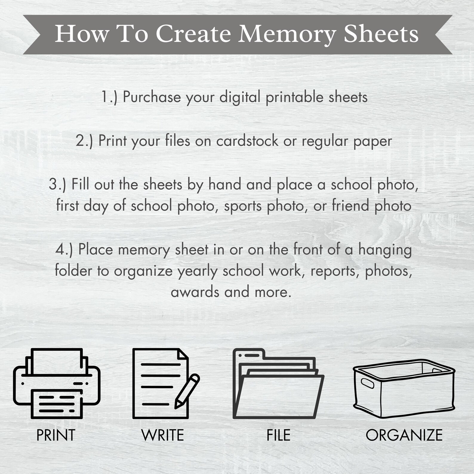 Kids School Printable Memory Pages, Digital File-instant Download ...