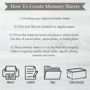 Kids School Printable Memory Pages, Digital File-instant Download ...