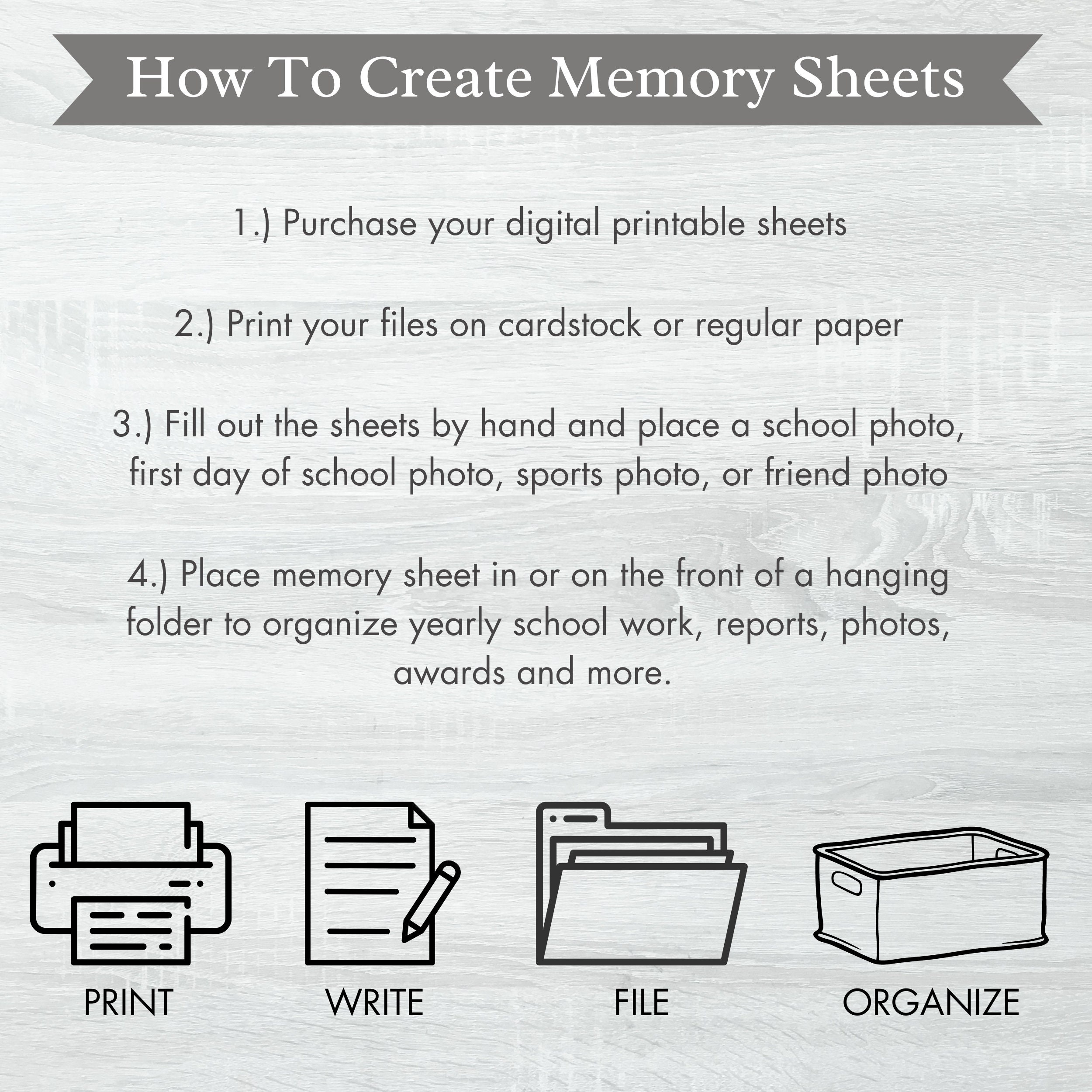 Kids School Printable Memory Pages, Digital File-instant Download ...