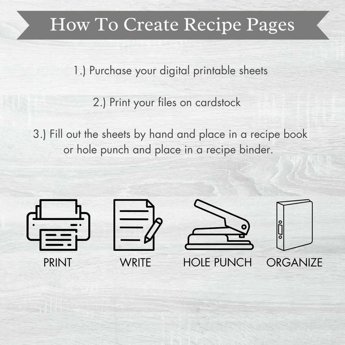 Printable Recipe Pages, Recipe Book Template, Recipe Binder Sheets ...