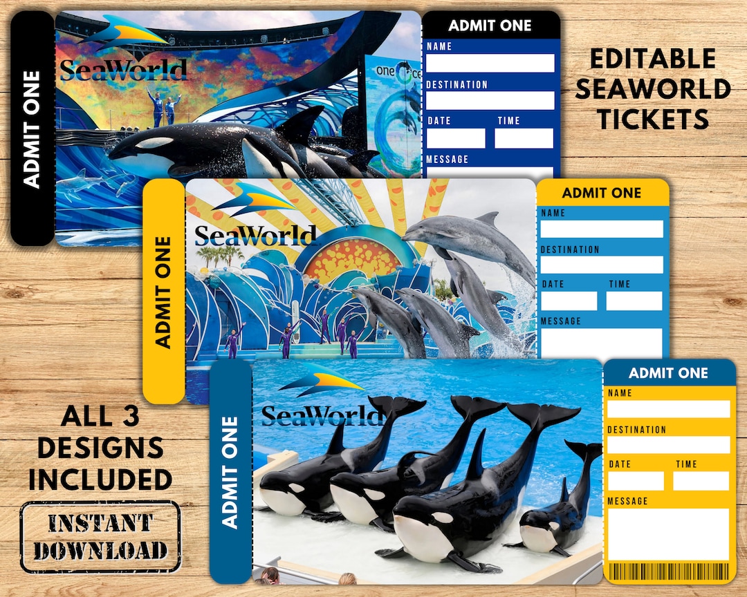 Seaworld Ticket, Seaworld Trip Ticket, Theme Park Surprise, Vacation ...