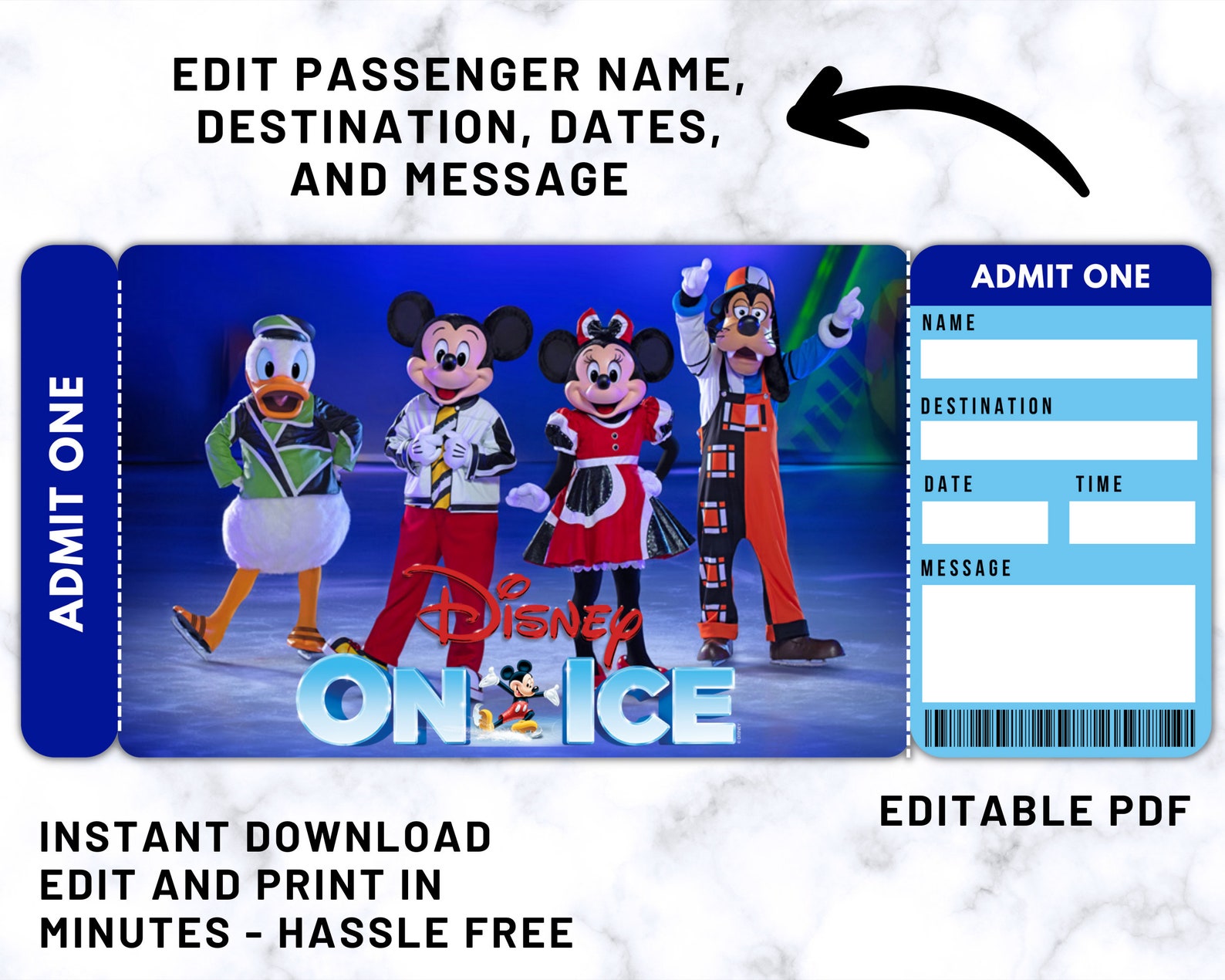 On Ice Printable Ticket, Surprise Reveal Ticket, Into the Magic Ticket ...